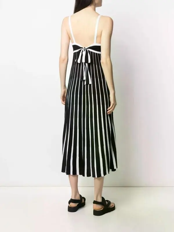 Red Valentino Knitted Striped Midi Dress