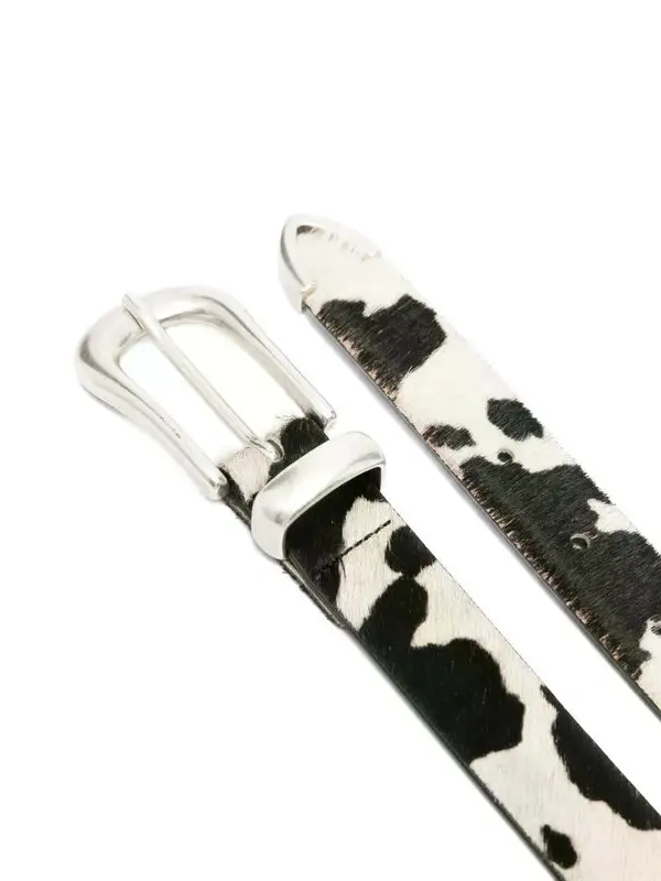 SECOND / LAYER Doc Cow-print Pony-hair Belt