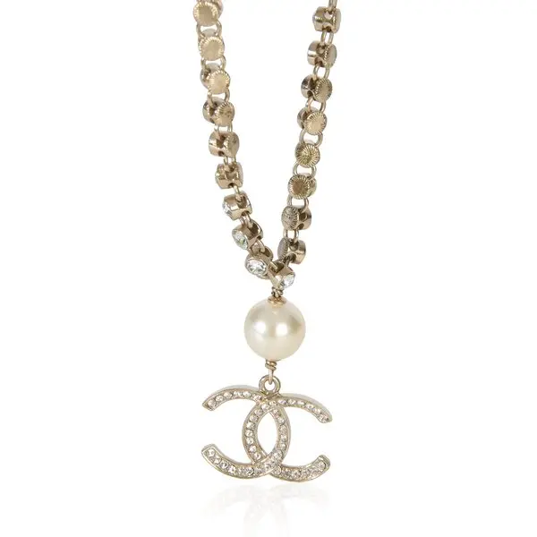 Chanel 2021 Gold-plated Strass & Faux Pearl Necklace - Gold_plated