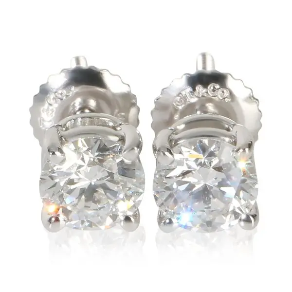 Tiffany & Co. Round Brilliant Diamond Stud Earrings - Platinum