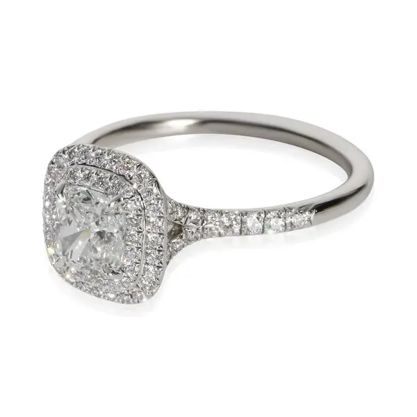 Tiffany & Co. 1.07 Ct Cushion Diamond Double Halo Engagement Ring