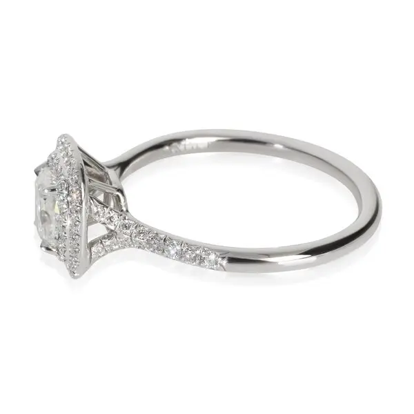 Tiffany & Co. 1.07 Ct Cushion Diamond Double Halo Engagement Ring