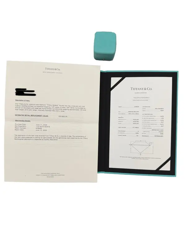 Tiffany & Co. 1.07 Ct Cushion Diamond Double Halo Engagement Ring