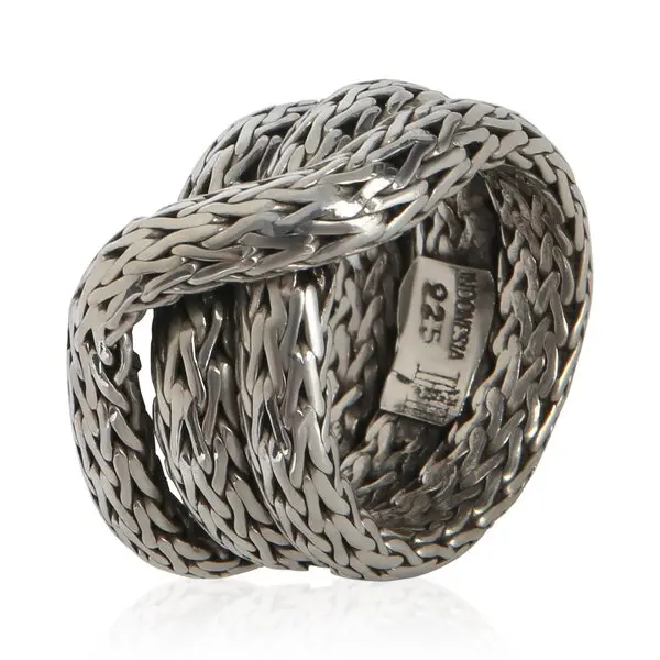 John Hardy Sterling Silver Classic Chain Crossover Ring