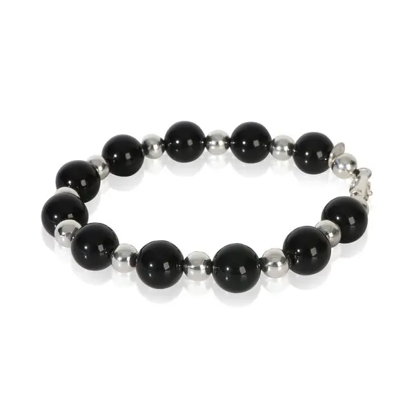 Tiffany & Co. Sterling Silver Onyx Bead Bracelet - Sterling_silver