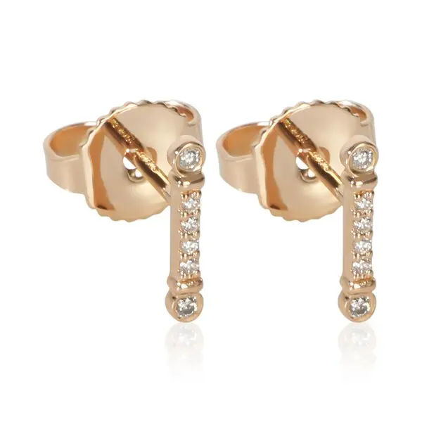 Tiffany & Co. Rose Gold Diamond Fleur De Lis Key Bar Earrings - Rose_gold
