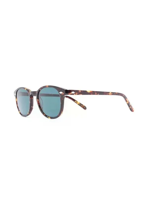 LESCA Tortoiseshell Round-frame Sunglasses - Brown