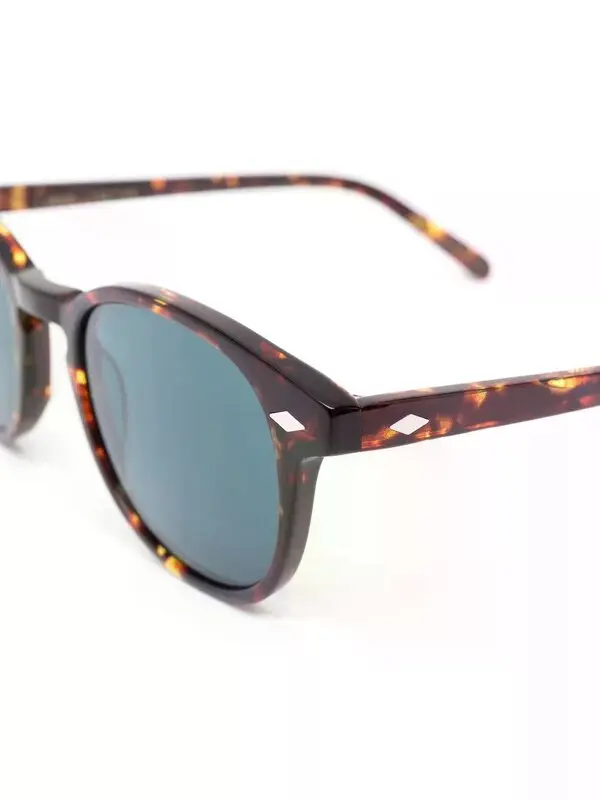LESCA Tortoiseshell Round-frame Sunglasses