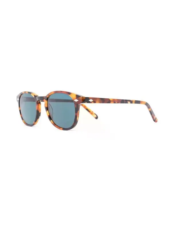 LESCA Tortoiseshell Round-frame Sunglasses