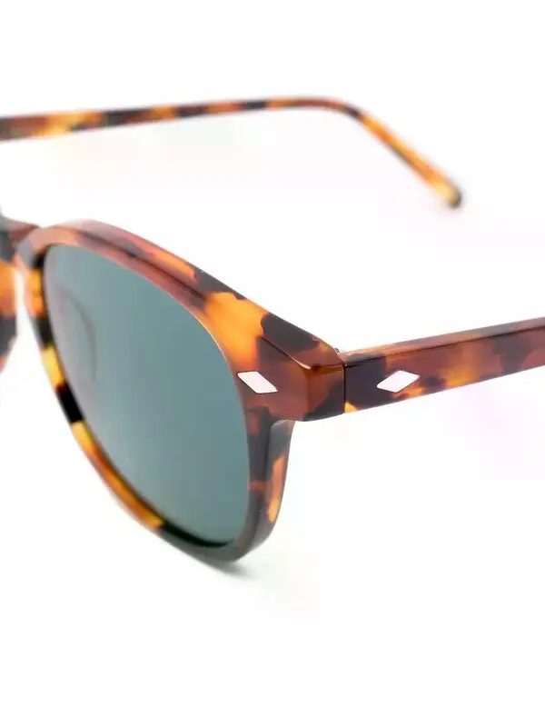 LESCA Tortoiseshell Round-frame Sunglasses