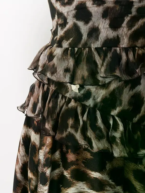 Philipp Plein Tiered Leopard-print Gown