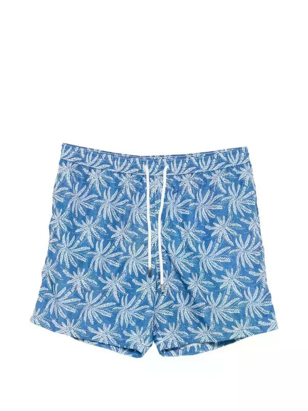 BARBA NAPOLI Palm Print Swim Shorts
