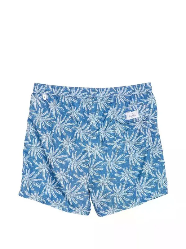 BARBA NAPOLI Palm Print Swim Shorts