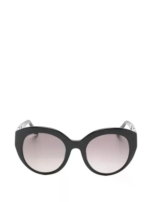 SWAROVSKI Crystal-embellished Round-frame Sunglasses - Black