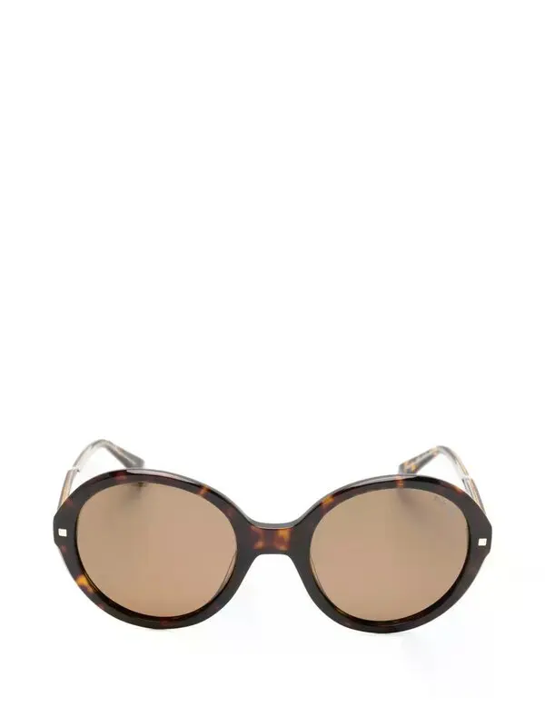 POLAROID Tortoiseshell-effect Round-frame Sunglasses - Brown