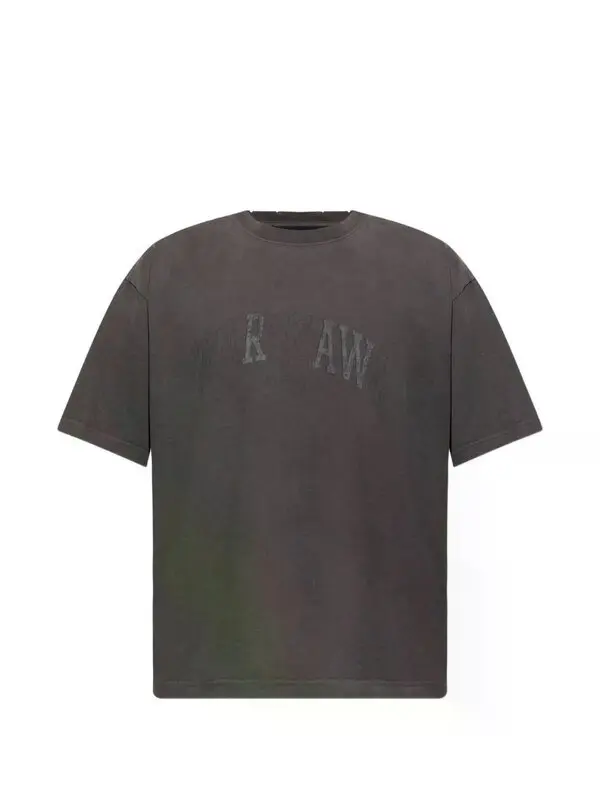 MISBHV Washed Black Cotton Distressed Logo T-shirt