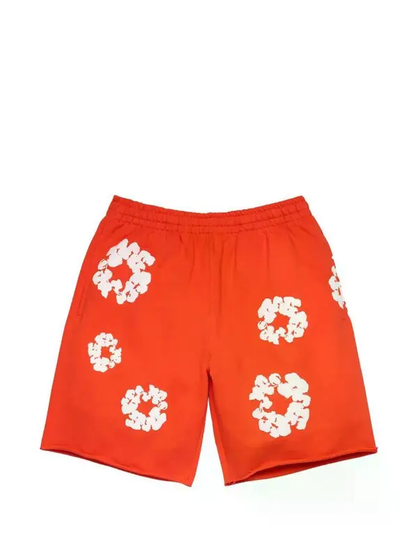 DENIM TEARS Cotton Wreath Shorts - Orange
