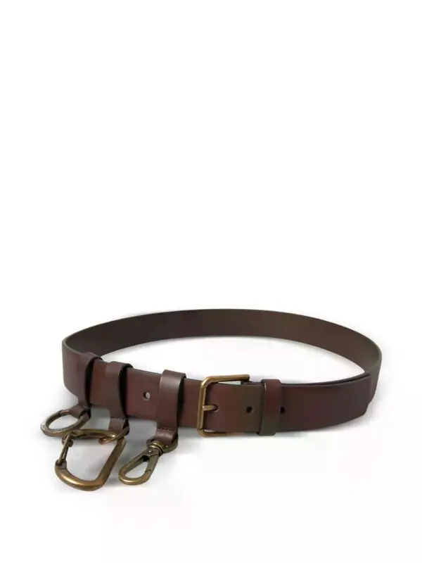 Dolce & Gabbana Leather Belt With Brass Buckle