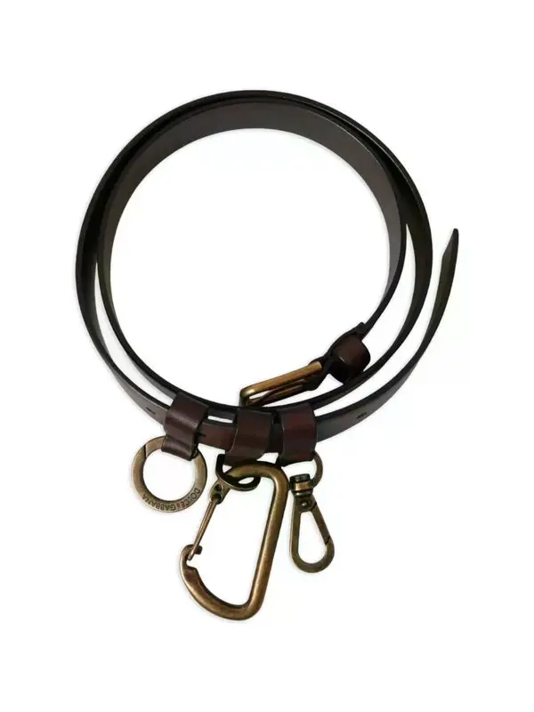 Dolce & Gabbana Leather Belt With Brass Buckle