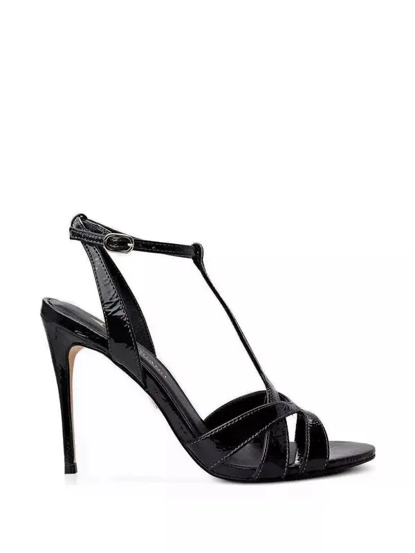 ANDREA CARRANO Patent-effect T-bar Sandals