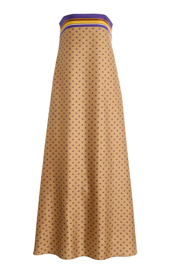 Christopher Esber La Isla Bandana-print Silk-twill Strapless Maxi Dress - Multi