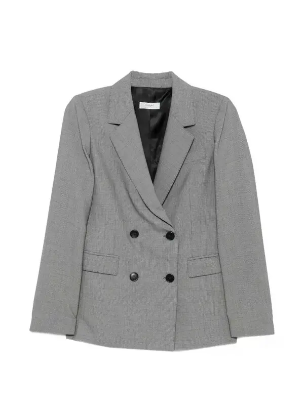 NINA 14.7 Micro-check Double-breasted Blazer
