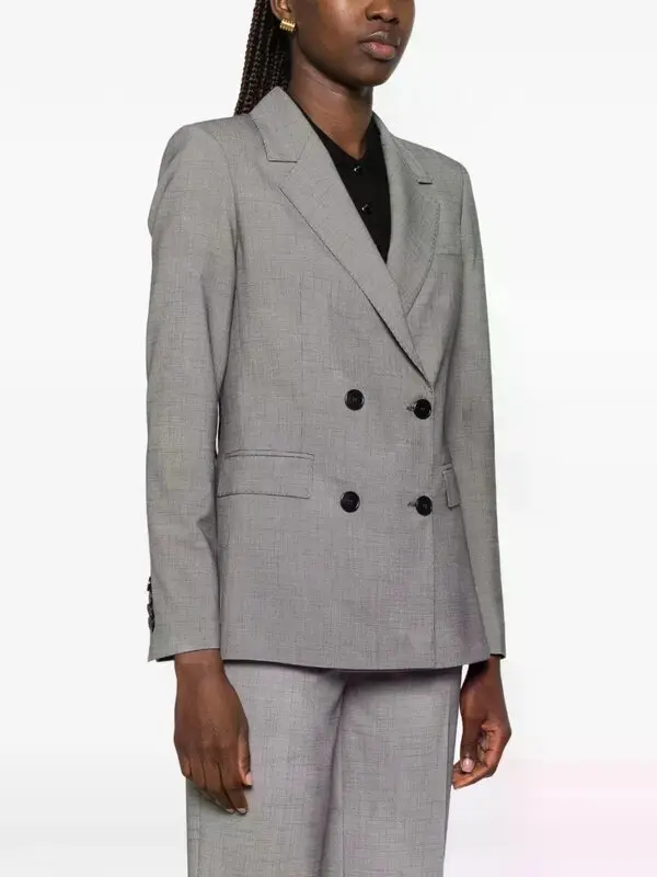 NINA 14.7 Micro-check Double-breasted Blazer