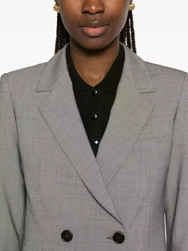 NINA 14.7 Micro-check Double-breasted Blazer