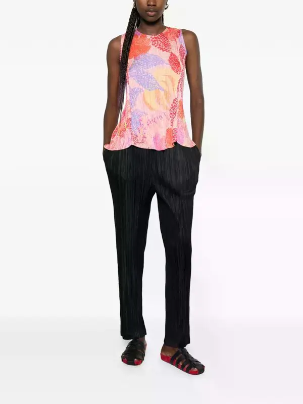 Issey Miyake Sleeveless Floral Top - Pink