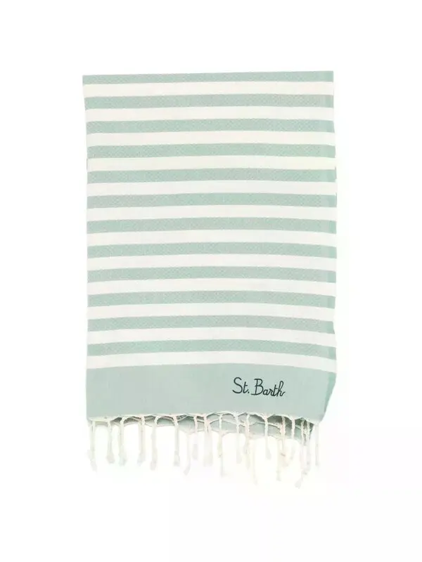 MC2 SAINT BARTH Foutas Striped Beach Towel - Green
