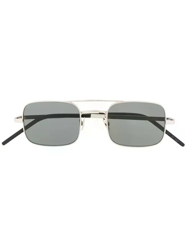 Saint Laurent Square Frame Sunglasses - Silver