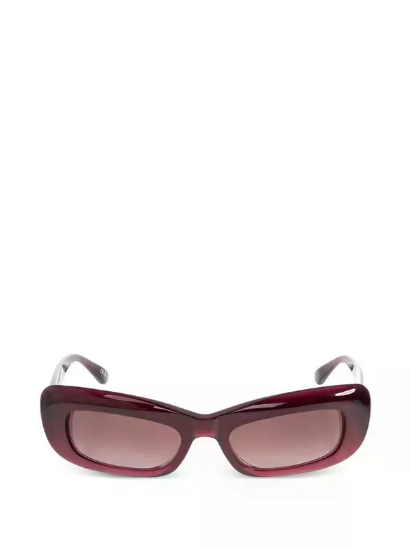 Balenciaga Diva Rectangle Sunglasses - Red
