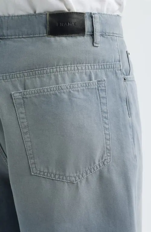 FRAME Baggy Fit Cotton Canvas 5-pocket Shorts
