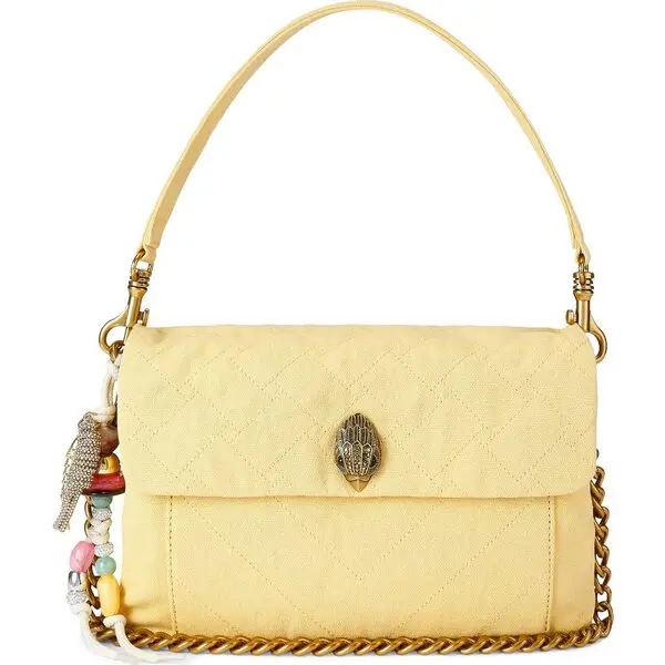 Kurt Geiger Celia Canvas Shoulder Bag With Embellished Eagle Hardware