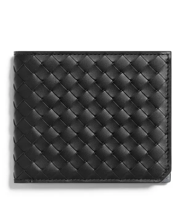 Bottega Veneta Intrecciato Leather Picolo Bifold Wallet - Grey