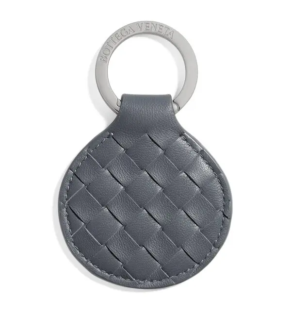 Bottega Veneta Leather Intrecciato Keyring - Black