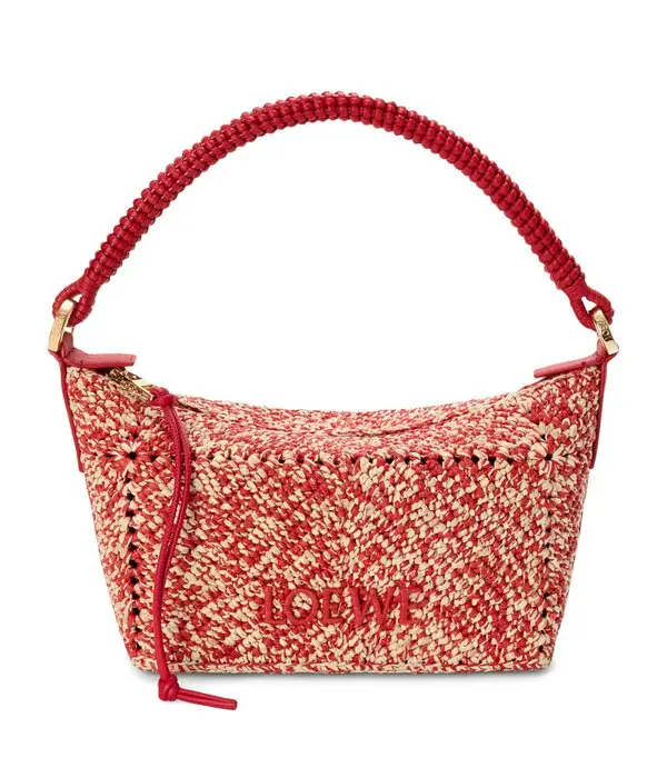 Loewe X Paula's Ibiza Raffia Cala Pouch - Red