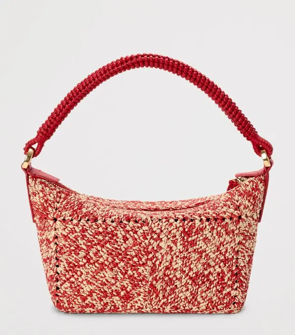 Loewe X Paula's Ibiza Raffia Cala Pouch - Red