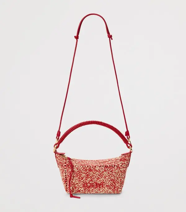 Loewe X Paula's Ibiza Raffia Cala Pouch - Red