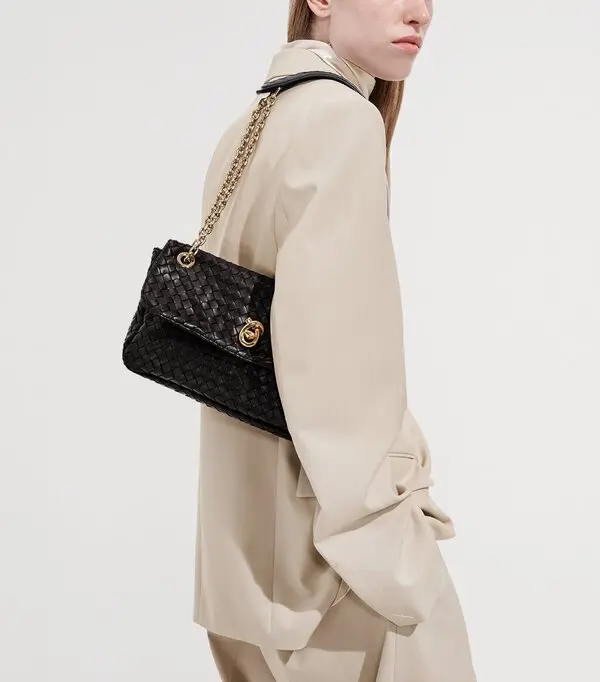 Bottega Veneta Leather Madison Shoulder Bag - Brown