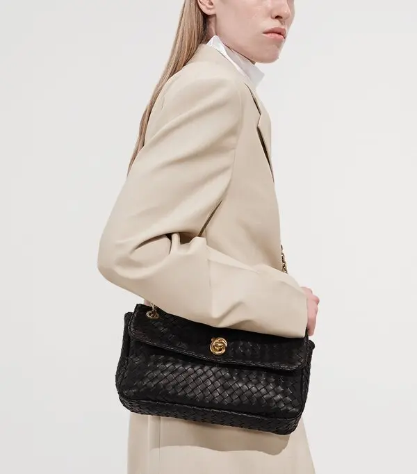 Bottega Veneta Leather Madison Shoulder Bag - Brown