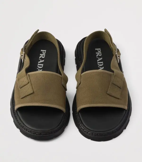 Prada Canvas Buckled Sandals