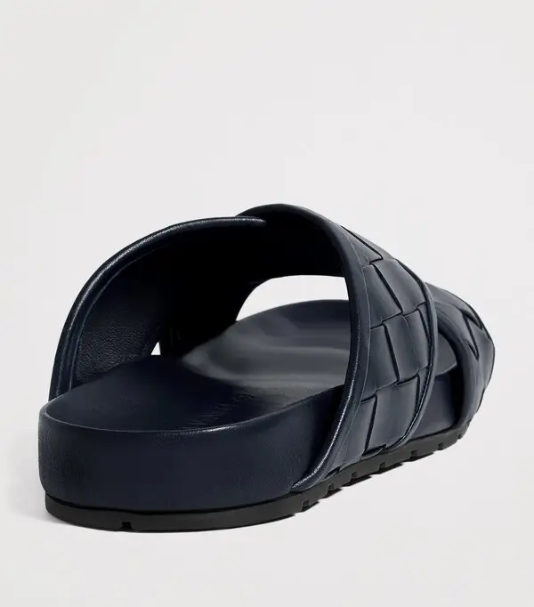 Bottega Veneta Leather Intrecciato Tarik Sandals - Blue