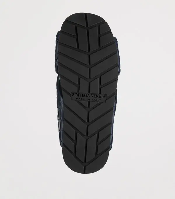 Bottega Veneta Leather Intrecciato Tarik Sandals - Blue