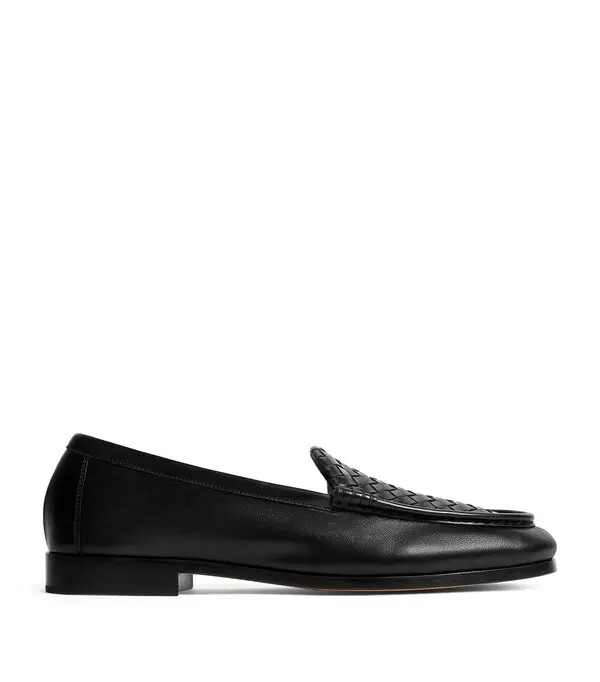 Bottega Veneta Leather Loafers With Intrecciato Weave