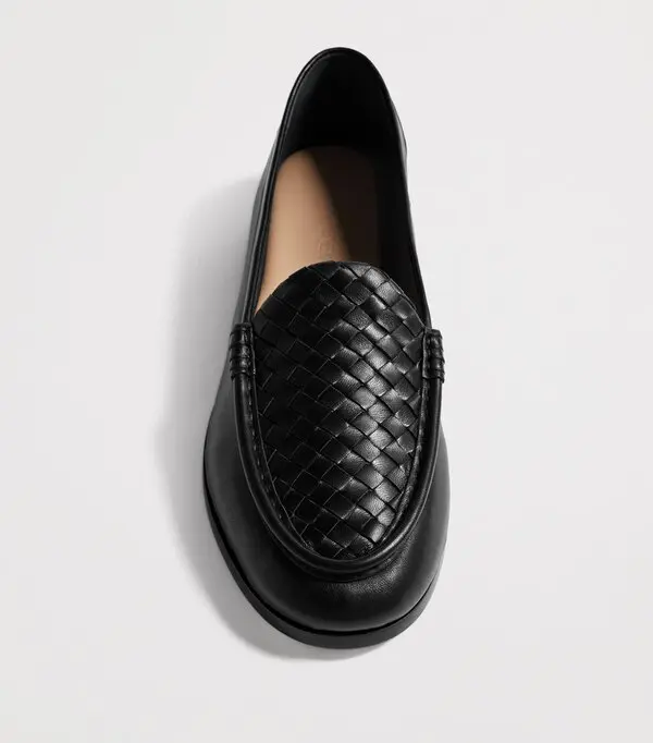 Bottega Veneta Leather Loafers With Intrecciato Weave