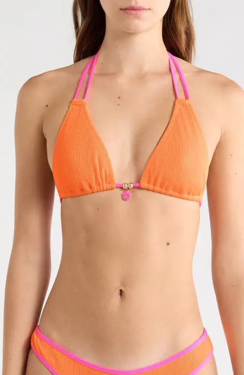 KULANI KINIS Halterneck Bralette Bikini Top - Peach Pop