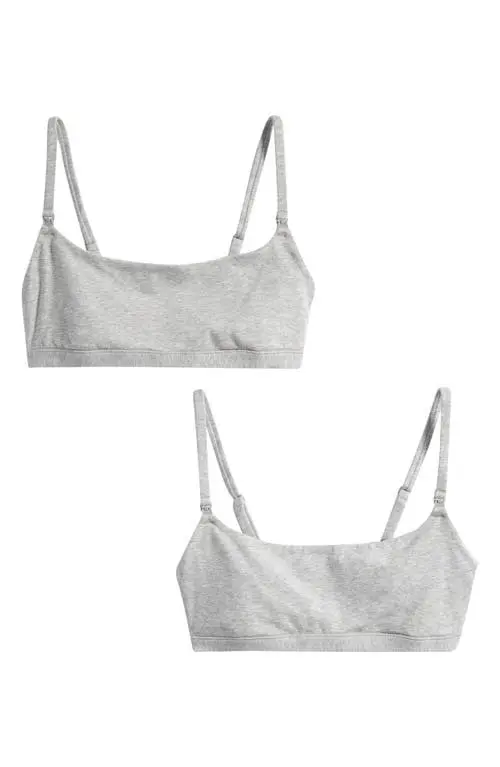 SKIMS 2-pack Scoop Maternity/nursing Bralettes - Light Heather Grey