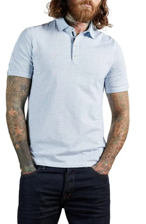Ted Baker London Limbo Slim Fit Geometric Print Polo - Teal-blue