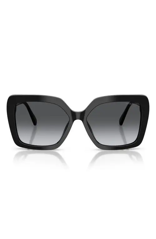 SWAROVSKI Polarized Butterfly Sunglasses - Black/gradient Grey Polar